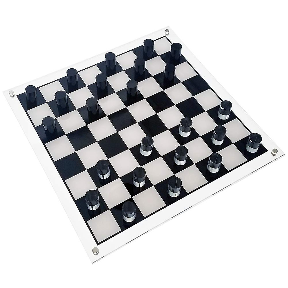 OnDisplay 3D Luxe Acrylic Checkers Set, Clear