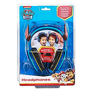 Paw Patrol Chase Headphones for Kids with Built in Volume Limiting Feature for Kid Friendly Safe Listening