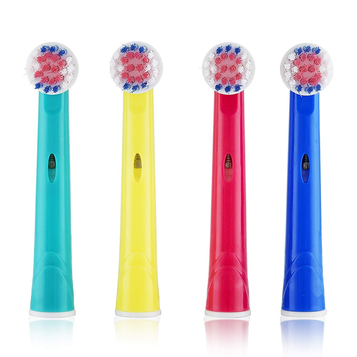 Kids Colored Brush Heads Compatible with Oral-B Kids, Vitality, Genius, Smart Series Pro, Triumph, Advance Power Toothbrush - 4 Pack