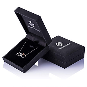 BlingGem Necklace for Women 925 Sterling Silver Infinity Rose Dainty Pendant 18K White Gold-Plated Rose Flower Romantic Love Anniversary Birthday Gifts for Women Wife