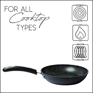 Millvado 11" Nonstick Frying Pan: Large Skillet With Heavy Duty Non Stick Coating - Black Silicone Handle - Induction Compatible Frypans