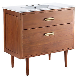 Modway Cassia 36" Bathroom Vanity, 36 Inch, Natural White