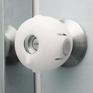 Door Knob Cover for Child Safety, Baby Proof Safety Locks for Doors, No Toxic Chemicals Passed Migration of Certain Elements Test EN71, No Tool Easy Install (4 Pack)