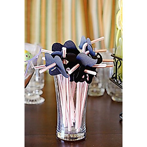 amscan Moustache Straws | 12 Ct.,Multi Color,9 1/4"