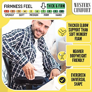 WESTERN COMFORT Thick Chair Armrest Pads - Desk Chair Arm Pads - Office Chair Arm Pads - Arm Rest Pillow - Armrest Pads for Office Chair - Gaming Chair Arm Pads Cushion Covers - Set of 2