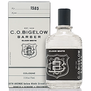 C.O. Bigelow Elixir White Cologne - No. 1585, 2.5 fl oz, Cologne for Men, Modern, Fresh, Refined Clean Citrus & Peppery Wood, Masculine Perfumes for Men