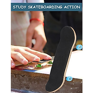 Weohoviy Finger Skateboard, Maple Wooden Fingerboard with Box Reduce Pressure and Ideal for Finger Skater, Kids (Light Blue)
