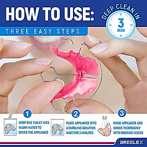 Denture Cleaning Tablets - Retainer Cleaner for Aligner, Mouth & Night Guard - 120 Pack, 4 Month Supply - Dental Cleanser for Nightguards & Mouthguards - Fresh in 3 Minutes - Removes Odor & Plaque