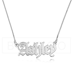 Beleco Jewelry Old English Name Necklace Custom Made Any Name