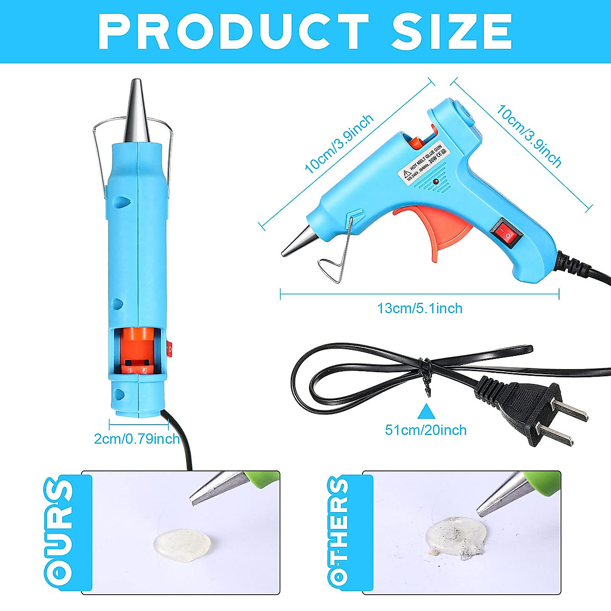 Zhengmy Mini Glue Gun for Arts Crafts Hot Glue Guns for Kids Hot Melt Arts Craft DIY Glue Gun for Crafts School DIY Arts Home Quick Repairs (Multicolored, 6 Pieces)