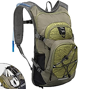 EVERFUN 2L Water Bladder Hydration Backpack BPA Free Lightweight Insulation Hiking Pack Tactical Backpack Women Men Hydration Day Rucksack for Cycling, Climbing, Camping, Green