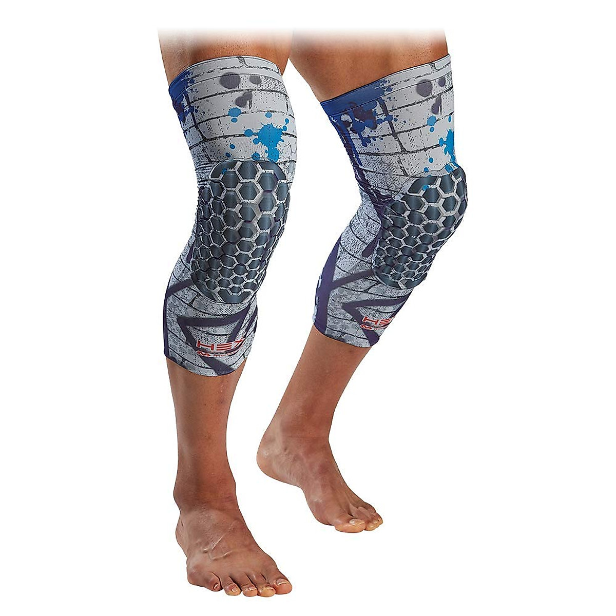 McDavid VES with HEX Padding. Leg Compression Sleeve with Pads (Pair of 2) Graffiti/Black - Medium