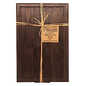 Large Walnut Wood Cutting Board 17 x 11 x 1 Carving Block Deep Juice Groove