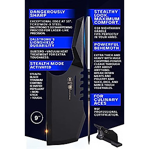 Dalstrong Massive Meat Cleaver Knife - 9 inch - Obliterator - Shadow Black Series - Black Titanium Nitride Coated - High Carbon 7CR17MOV-X Steel - Heavy Duty - Razor Sharp - Sheath - NSF Certified