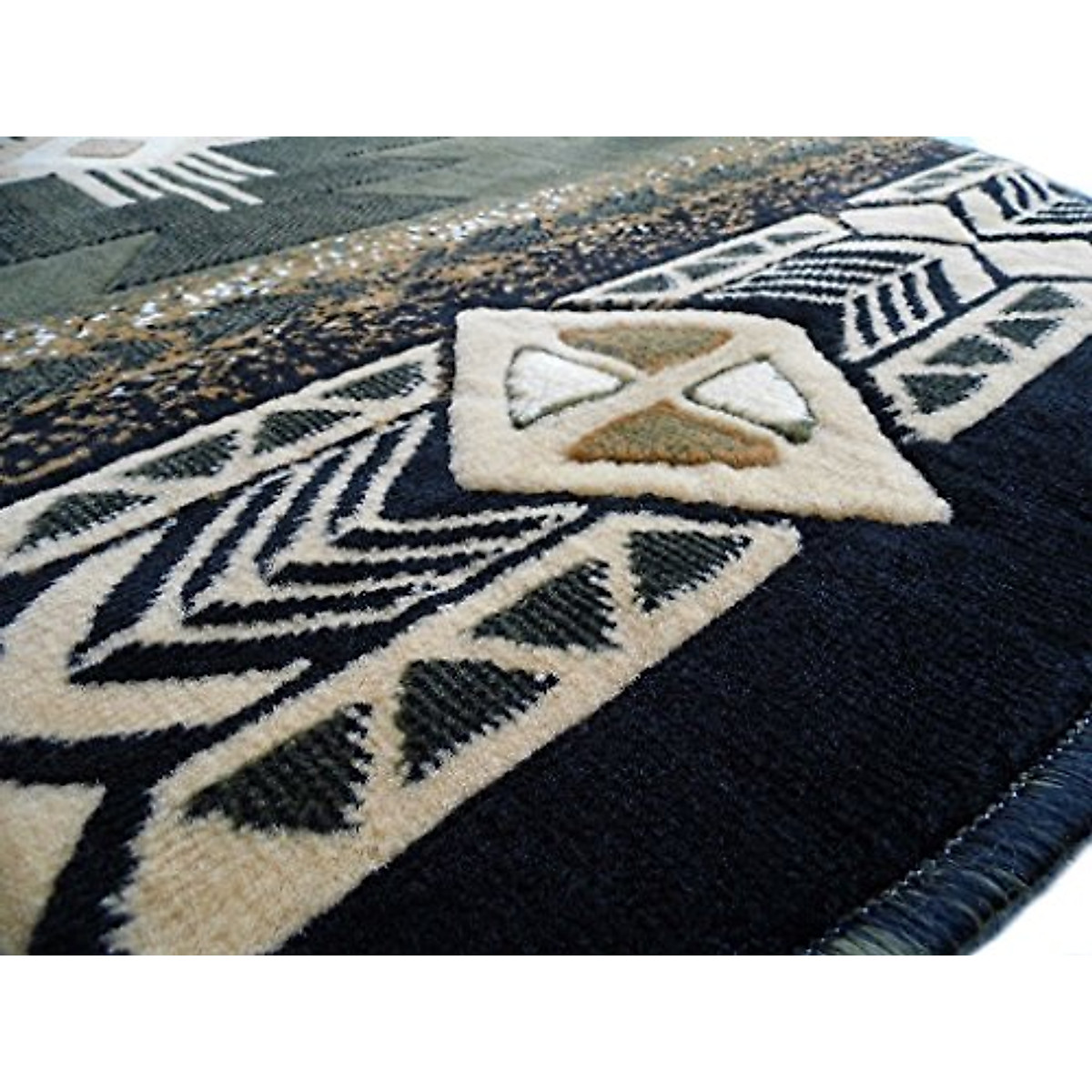 Southwest Native American Area Rug Sage Green (3 Feet X 5 Feet Oval)