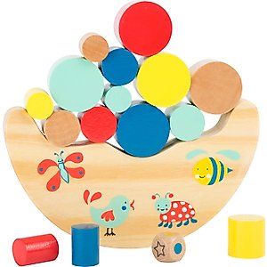 small foot wooden toys Stacking Block Balancing Game with dice Move it! Designed for Children Ages 3+