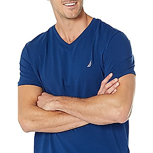 Nautica Men's Short Sleeve Solid Slim Fit V-Neck T-Shirt, Royal Blue, X-Large