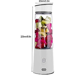 MXJCC Portable Blender, Personal Size Blender Shakes and Smoothies, Mini Juicer Cup USB Rechargeable, Handheld Travel Blender Fruit Mixer (Color : Blue)