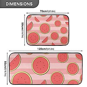 Pieces Watermelons Kitchen Rugs and Mats Set 2 Piece Non Slip Washable Runner Rug Set of 2 for Kitchen Floor Home Sink Ladunry Office