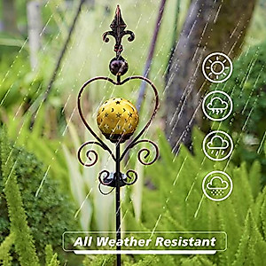 DAMAYCA Garden Decor Solar Lights Outdoor Decorative Garden Stake Decorations for Outside Yard Patio Porch Lawn. Yard Art. (Gold Globe)