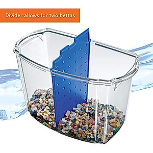 Aqueon Betta Bowl Aquarium Fish Tank Kit, Blue, Half Gallon