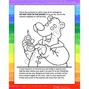 ZOCO - Fire Safety - Educational Coloring Books (25 Bulk Pack, With Crayons) - Fire Prevention Week Items for Kids - Firefighter Party Supplies - Games, Puzzles, Activities