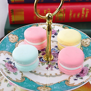 fanquare 3 Tier Porcelain Cake Stand, Blue Vintage Cupcake Stand, Display Tower Tray for Party, Birthday, Wedding