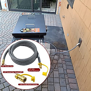 MCAMPAS 10FT 3/8"Natural Gas Hose Replacement of 5249 Propane to Natural Gas Conversion Kit for Blackstone 28"&36"Griddles Grill,Compatible with Rangetop Combo,Tailgater & Single Burner Rec Stove