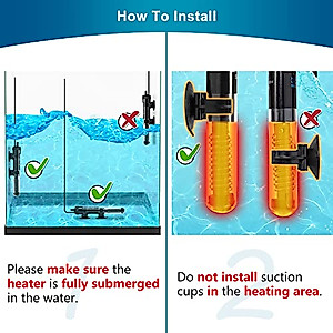 DaToo Aquarium Heater Adjustable 50W Submersible Fish Tank Heater with Electronic Chip Thermostat Suitable for Marine Saltwater and Freshwater