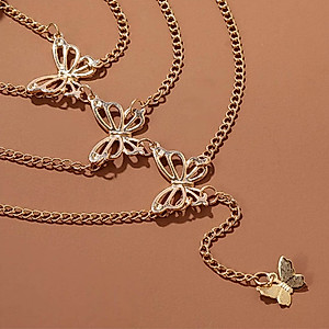 Thigh Jewelry for Women - 2 Pcs Leg Chain Snake Butterfly Boho Women's Body Chains for Teen Girls Layered Beach Body Jewelry for Summer Holiday