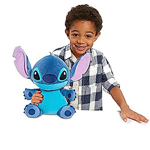 Disney Classics 14-inch Stitch, Comfort Weighted Plush, Officially Licensed Kids Toys for Ages 3 Up, Gifts and Presents by Just Play