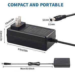 24V 3A Power Supply Adapter,100-240V AC to DC 24Volt 3A 72W Power AC/DC Adapter 5.5mm x 2.1mm DC Output Jack DC Power Supply Wall Plug for 5050 3528 LED Strip Light LED Driver CCTV Security System