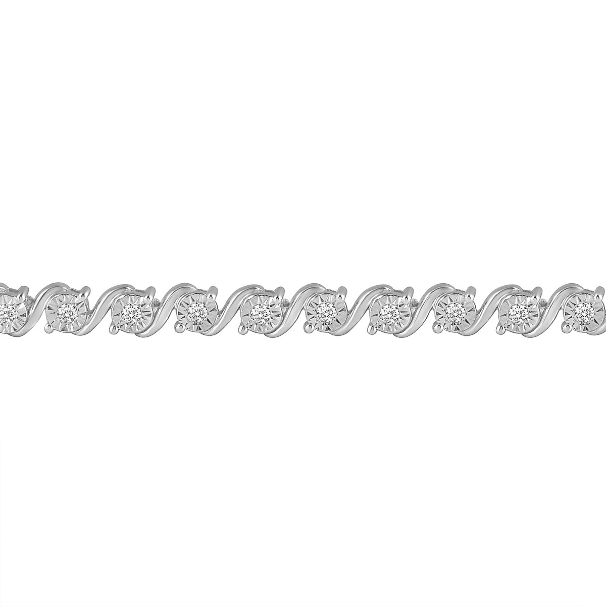Fifth and Fine 1/2 Carat tw Natural Diamond Tennis Bracelet in 925 Sterling Silver
