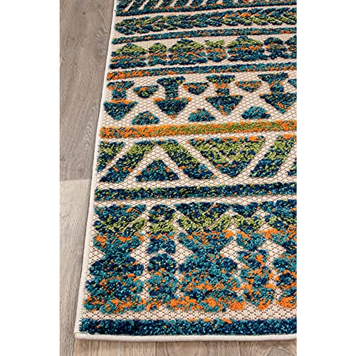 Rugshop Modern Stripes Geometric Indoor/Outdoor Area Rug 7'10" x 10' Multi