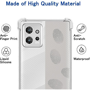ZHIYIWU Designed for Moto ThinkPhone 5G Phone Case with Wristband Kickstand Ring Stand Clear Holder Kickstand Slim Transparent Soft Silicone TPU Shockproof Anti-Scratch Protective Cover - Clear