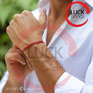 Red Cord Bracelet for Men and Women - Adjustable Kabbalah Protection String - Unisex Waterproof Nylon Cord - Surfer Passion, Strength, Power, Talisman, Good Luck Charm, Energy, Red String of Fate, Love, Evil Eye