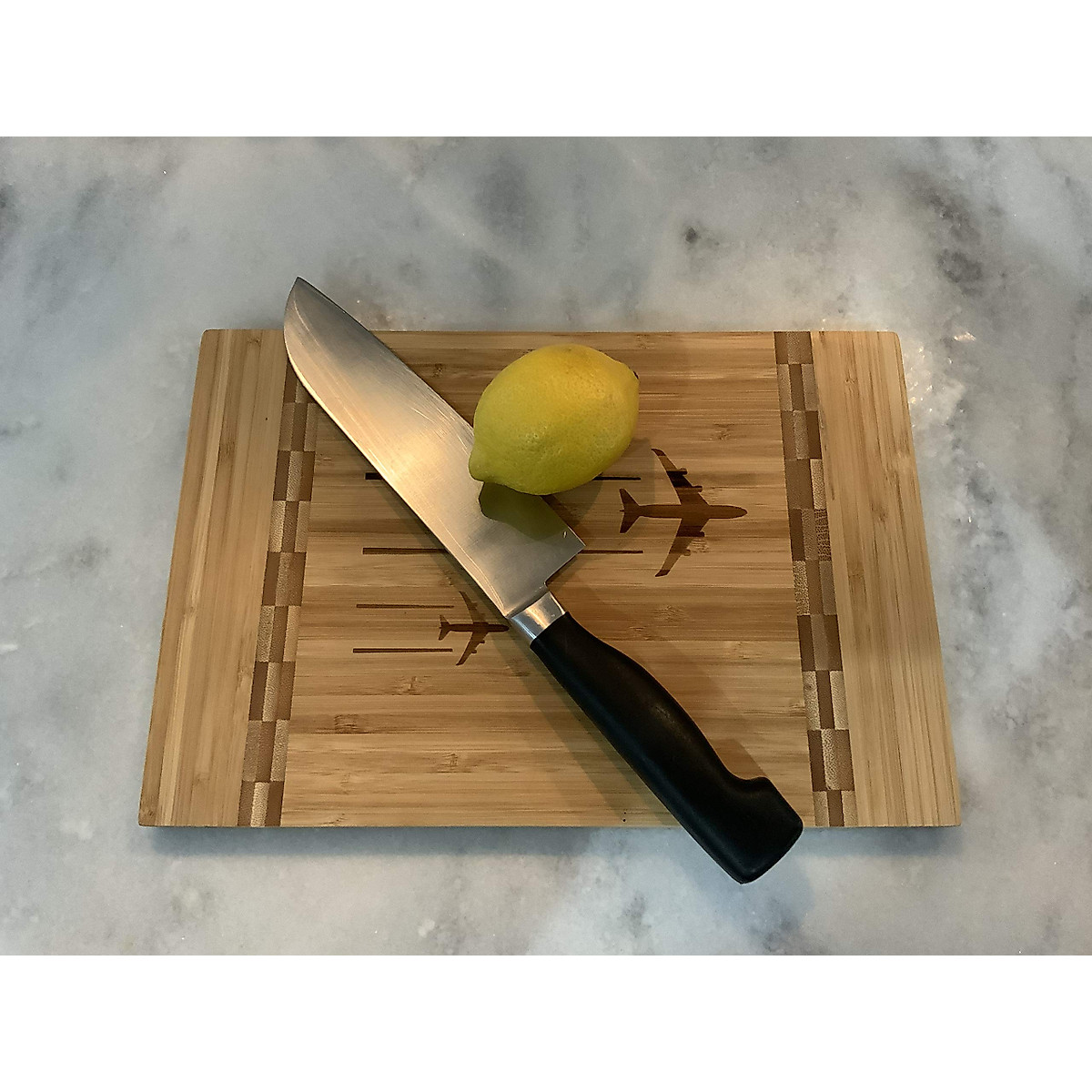 Aviation Bamboo Cutting Board, Jet Silhouettes