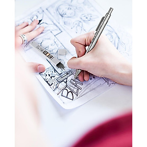 Nicpro 4 Pack 0.5mm Mechanical Pencil Set with Case, Metal Mechanical Pencil Drafting Pencil Lead 0.5mm for Artist Writing, Sketching, Drawing, 8 Tube HB #2 Refill, 3 PCS 4B Eraser, 9 Eraser Refill