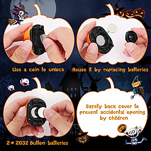 EverBrite Halloween Pumpkin Headlamp 2 Modes LED Head Lamp, Adjustable Headband Halloween Party Favors with Orange Spot & Strobe Lights, Halloween Gifts 2 Pack