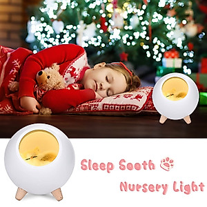 wokuya Cute Cat House Night Light for Kids,Portable Nursery Nightlight,Dual Power USB Charging,Bedroom Lighting Atmosphere Lamp, Gifts for Cat Lover (White)