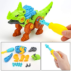 3 otters Take Apart Dinosaur Toy, STEM Toys for Kids 4PCS STEM Dinosaur Building Blocks Educational Gifts for 3 4 5 6 7 8 Year Old Boys Girls