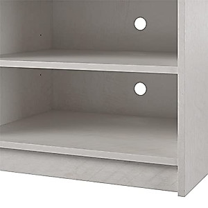 Ameriwood Home Hendrix 75" TV Stand with Electric Fireplace Insert and 6 Shelves, Ivory Oak