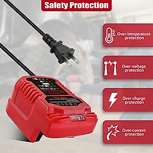 Laimiao Replacement Mini Charger for Craftsman 20V Battery,Compatible with Craftsman V20 Lithium Battery CMCB204 CMCB202 CMCB201 CMCB209 CMCB205 (Only for V20 Series，Battery Not Included)