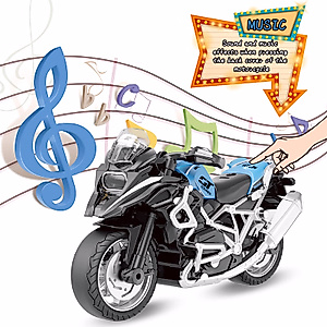 YA LE MING Motorcycle Toy,Pull Back Vehicles,with Light and Music Toys Motorcycle Model, Motorcycle Toys for 3+ Year Old Boys Girls (Blue)