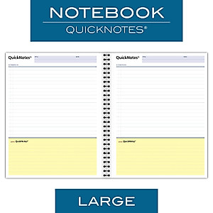 Cambridge Limited Business Spiral Notebook, 8-1/2" x 11", Legal Ruled, 80 Sheets, QuickNotes Planner, Gray (06066)