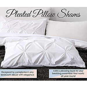 Queen Pillow Shams Set of 2 Pinch Pleated White Pillow Shams Queen 20X30 Pillow Cover/Cases 1000 TC 100% Egyptian Cotton Hotel Class Bedding Pinch Pleated Queen Size Decorative Pillow Shams Set