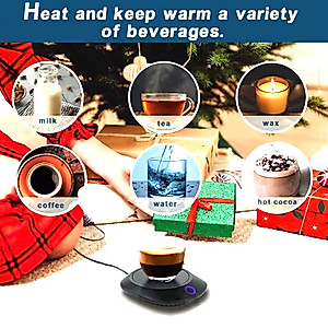 Electric Thermostat Coaster Auto Shut Off Candle Wax Cup Warmer for Hot Coffee Milk Tea Water Cocoa Warmer Desk Home Office Use Christmas Birthday Gift