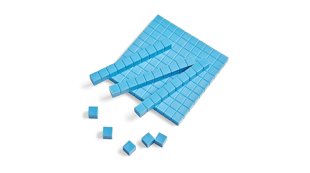 Hand2mind Blue Base Ten Blocks Set for Learning Math Concepts