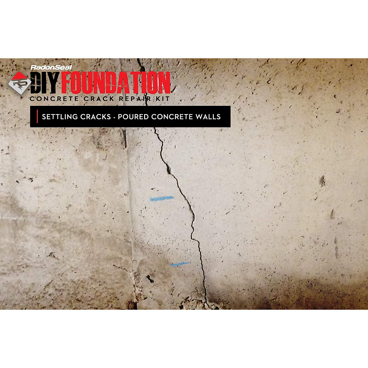 RadonSeal Concrete Foundation Crack Repair Kit (10 ft) - The Homeowner's Solution to Fixing Basement Wall Cracks Like The Pros!