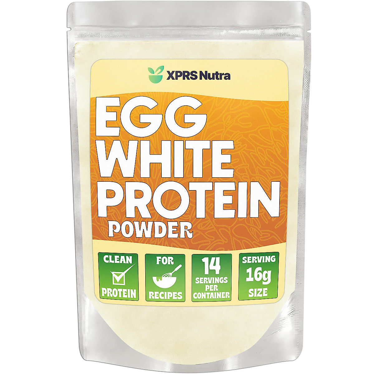 XPRS Nutra Egg White Protein Powder - Bulk Powdered Egg White Unflavored Protein Powder - 100% Egg Whites Powdered Eggs - Premium Meringue Powder Used for Egg White Powder Baking (1 Pound)